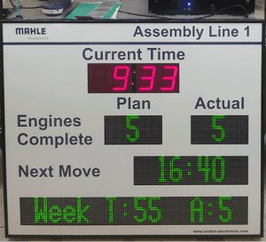 Factory KPI displays and Production Line Monitoring : London Electronics